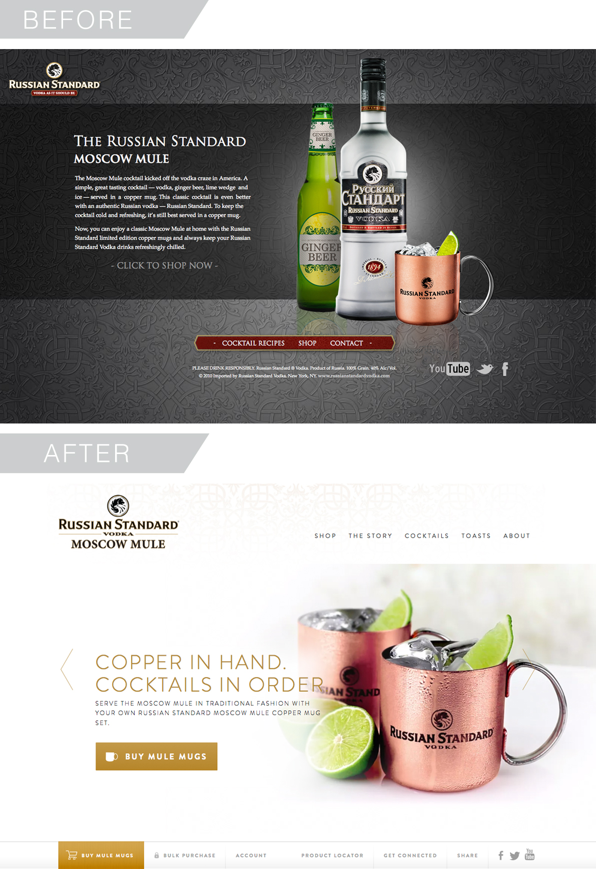 Website Makeover: Russian Standard Moscow Mule - Departika